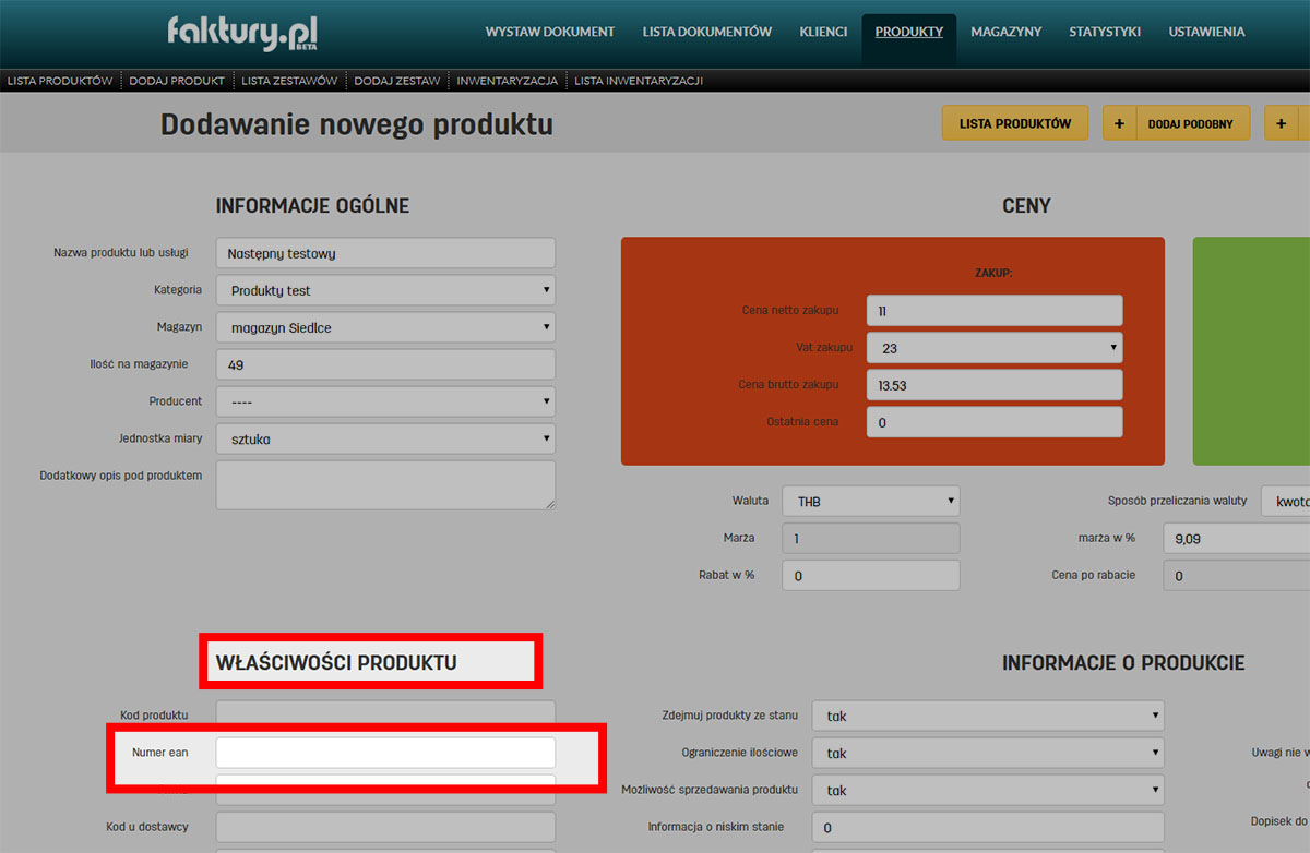 Jak przypisać numer EAN do produktu